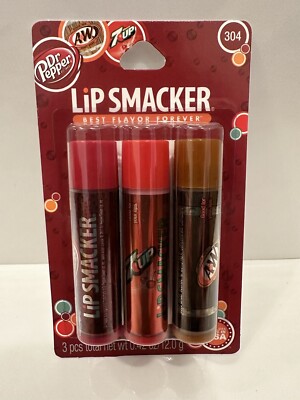 Lip Smacker Lip Balm Dr. Pepper, 7UP, A &W Root Beer 3 Pack New In Box ...