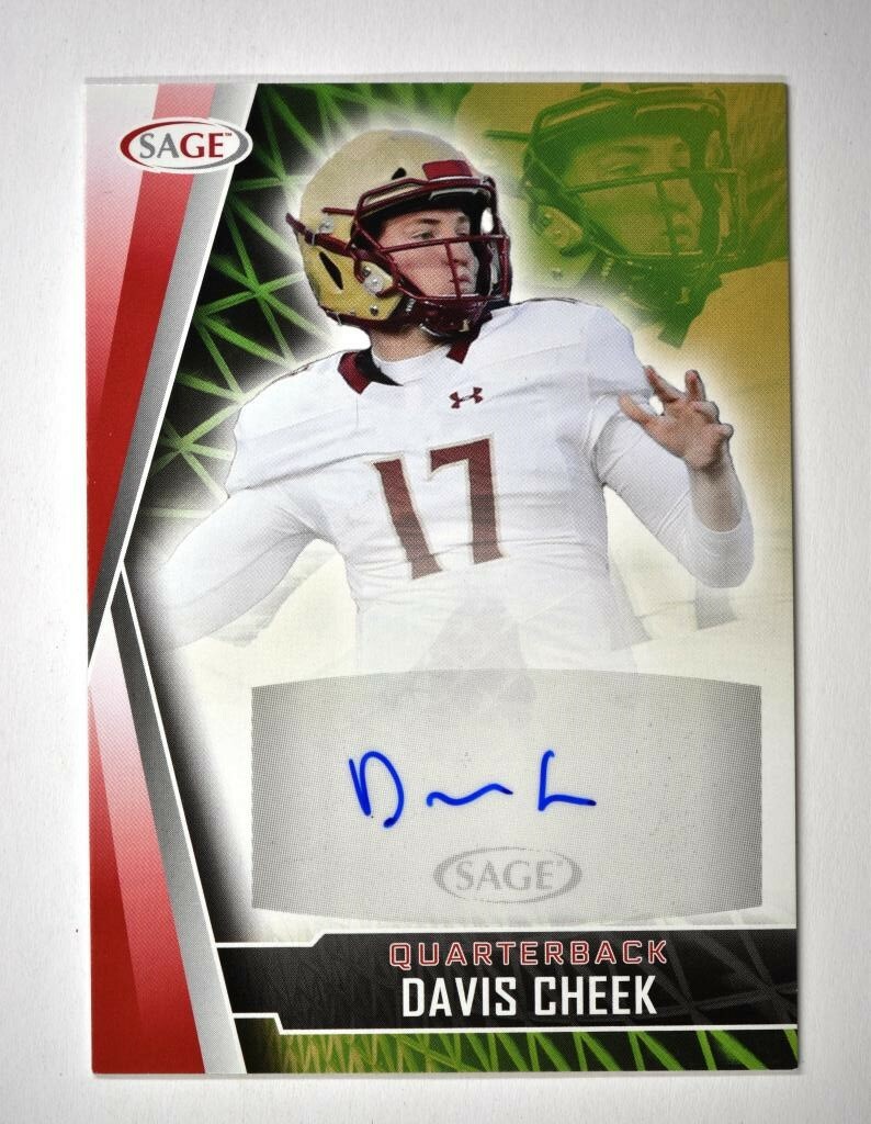 2022 Sage High Series Football Base Auto Red #A-DC2 Davis Cheek - Elon ...
