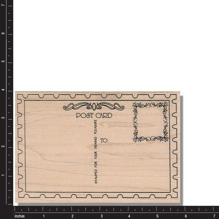 Postcard Back RUBBER STAMP, Post Card To, Media,Mail, Postage, 4 x 5 ...