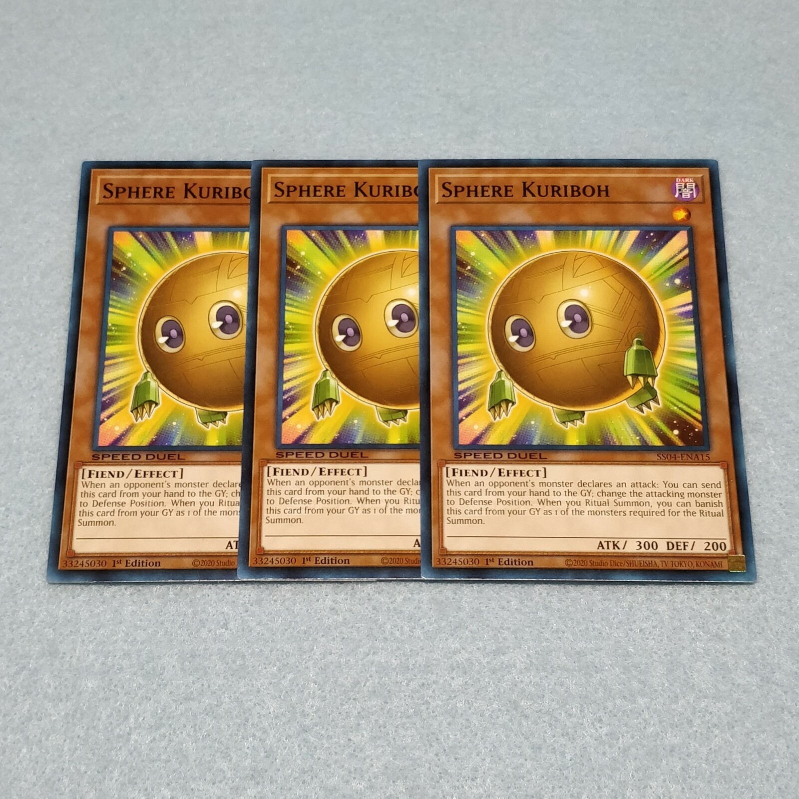 3x Yugioh Sphere Kuriboh 1st Edition Common Card NM SS04 Speed Duel | eBay