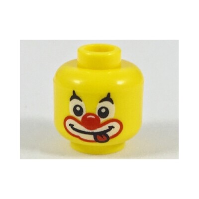LEGO - Minifig, Head - White Circles Around Eyes, Red Nose, Large ...
