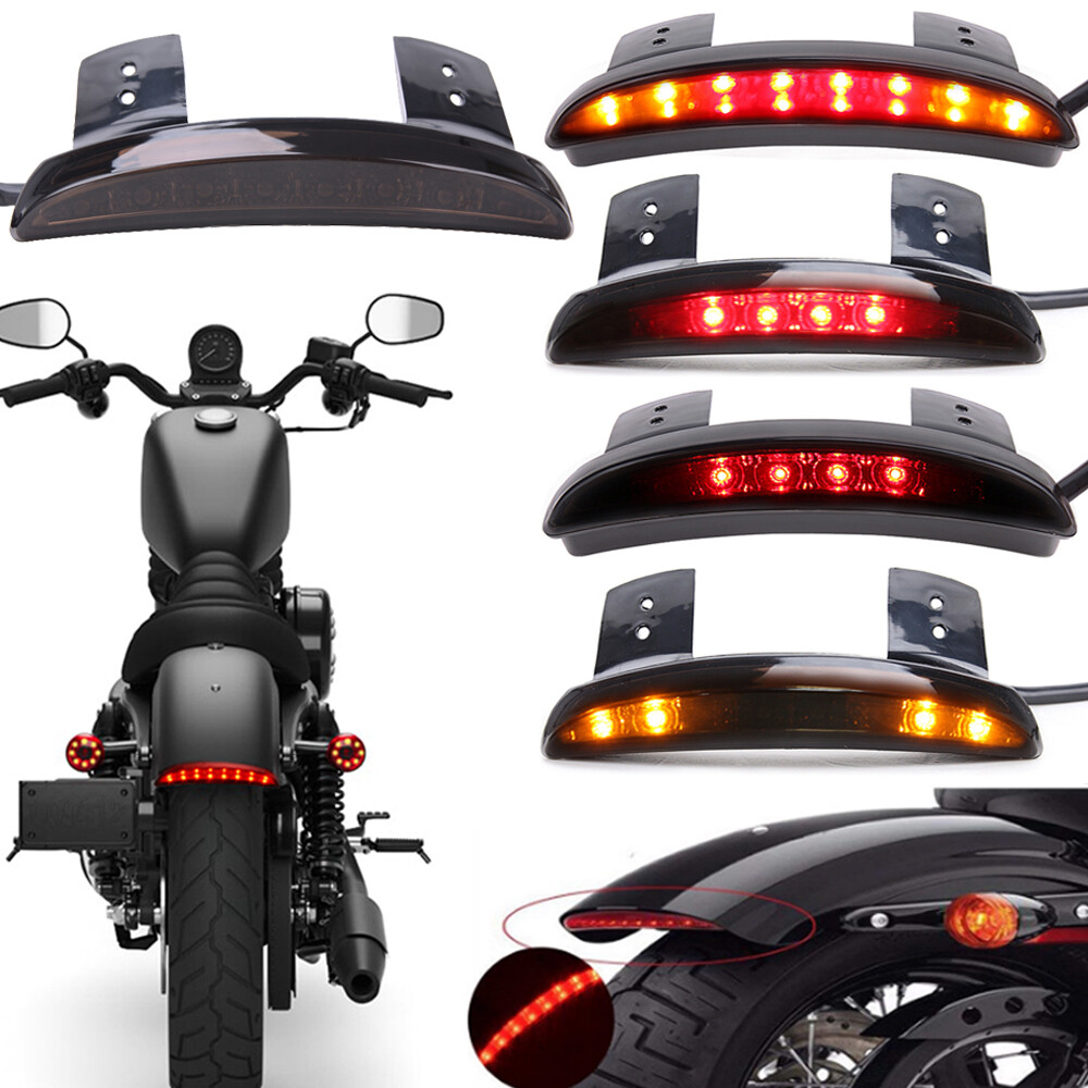 Motorcycle LED Tail Rear Light Fender Brake Light For Harley Bobber ...