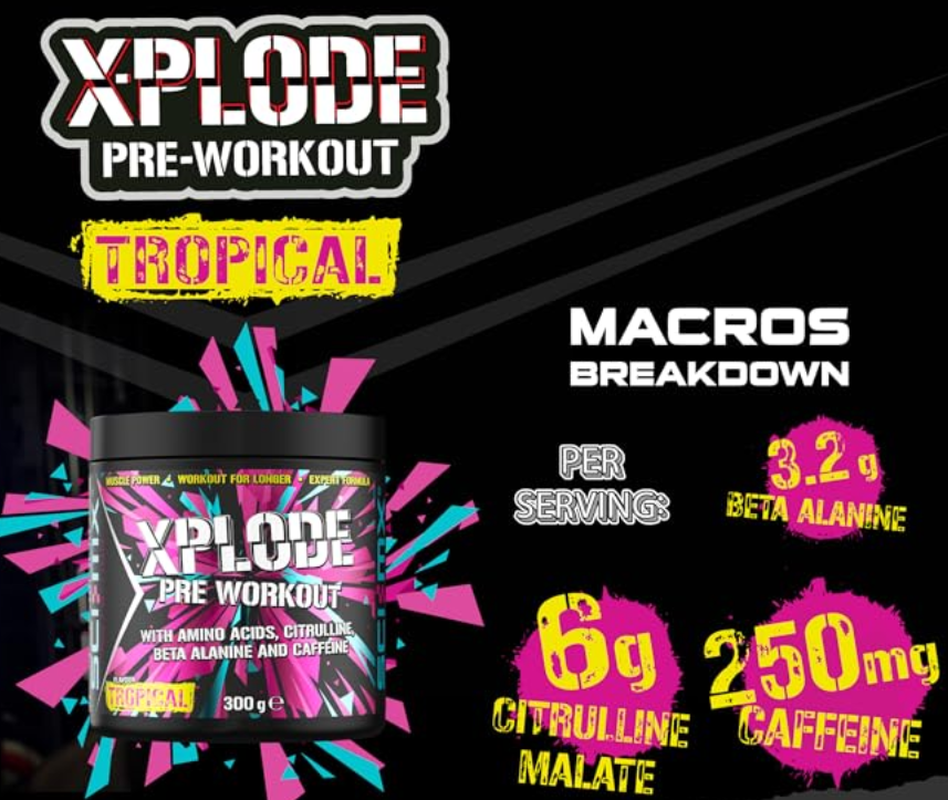 Xplode Pre Workout Powder 300g Sci MX Strong Muscle Pump Extreme Energy ...