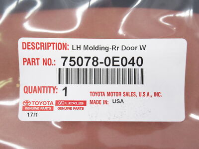 Genuine OEM Toyota 75078-0E040 Driver LH Rear Lower Molding 2020-2021 ...
