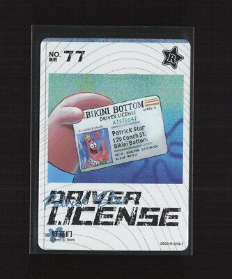 Patrick Star Driver License R SB00-R-020L1 Spongebob KAYOU Trading Card ...