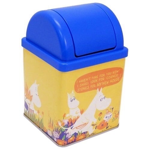 Moomin Desk Rubbish Waste Garbage Bin Mini Trash Can with Lid (MMHF3312 ...