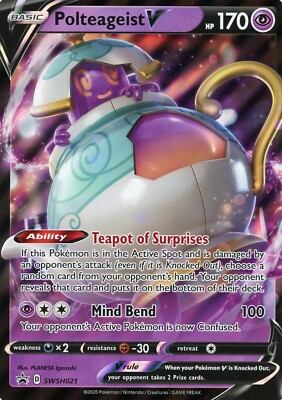 Pokemon TCG Polteageist V SWSH021 (Jumbo) Black Star Promo OVERSIZED | eBay