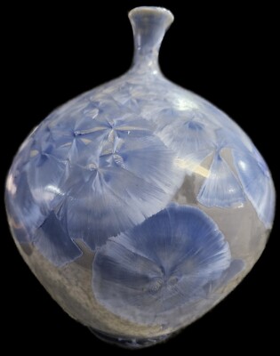 Crystalline Vase Art And Crafts Pottery Blue Signed Frank Neef 1992 Ebay