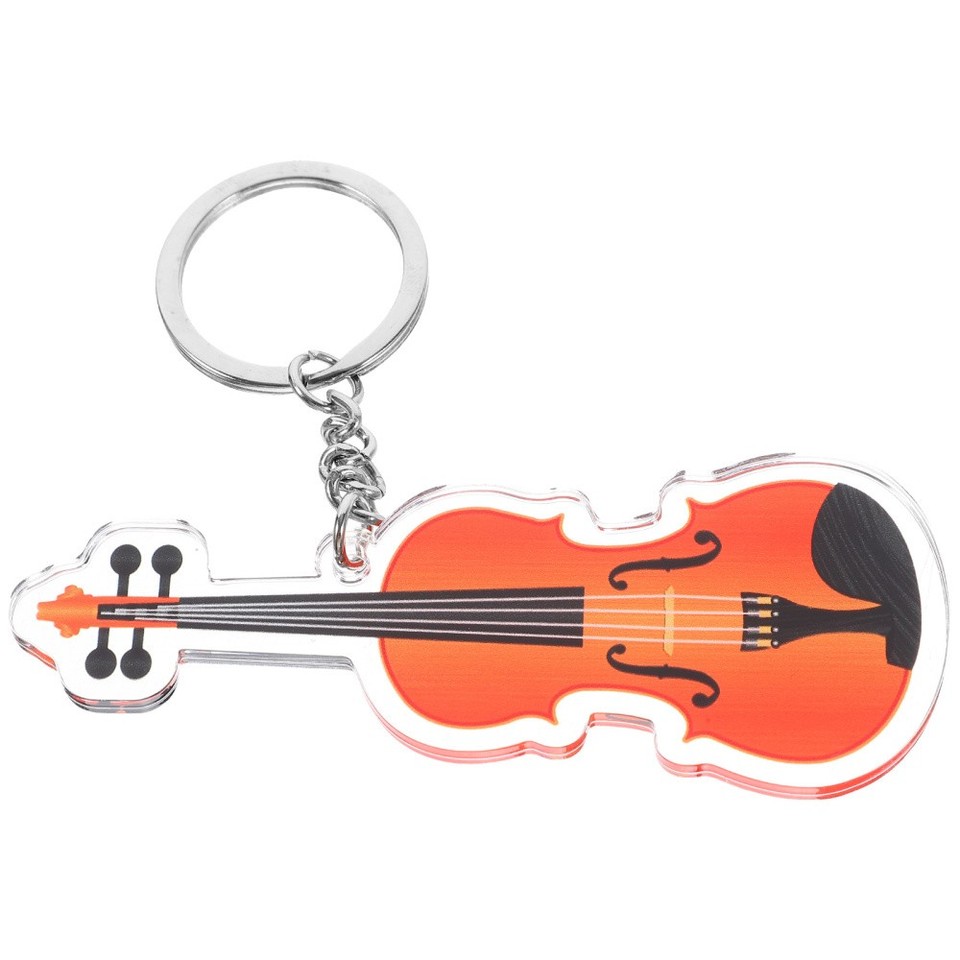 Violin Hanging Decoration Key Pendant Music Keychain Tiny Keyring ...