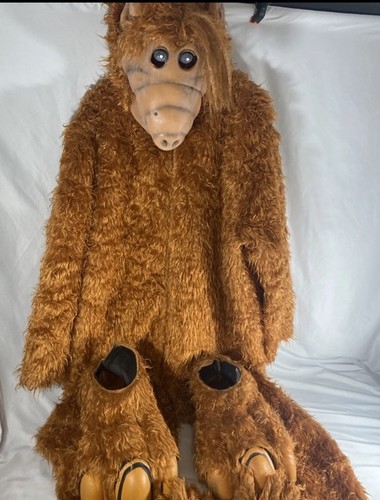 ALF Halloween Costume Adult L W/ Faux Fur Bodysuit, head, gloves and ...