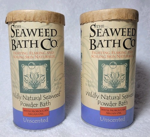 Lot of 2 Seaweed Powder Baths Unscented Moroccan Argan Oil Bath Powder ...