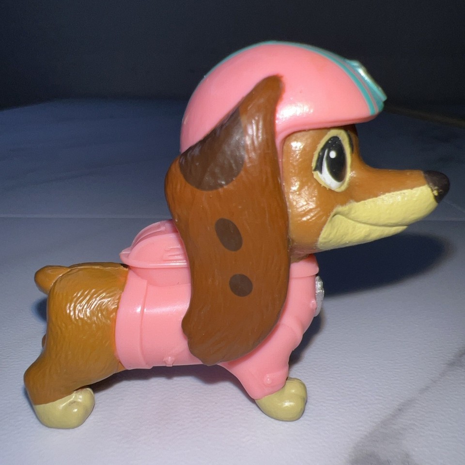 Paw Patrol Liberty Dachshund Figurine 2" Weiner Dog Puppy Pink Outfit ...