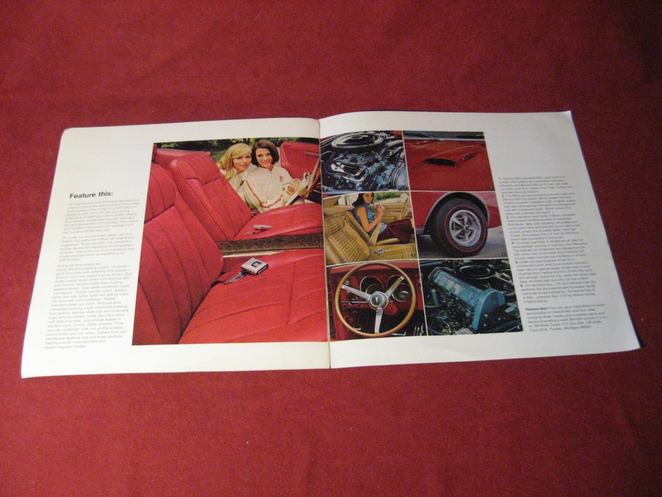 1968 Pontiac Firebird Sales Brochure Catalog Booklet Old Original | eBay