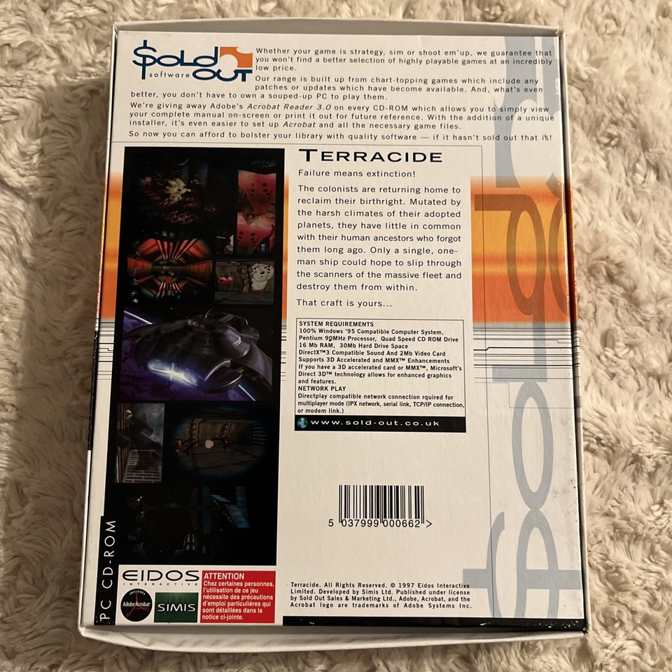 Terracide PC CD ROM BIG BOX Edition - Simis / Eidos - Very Good ...