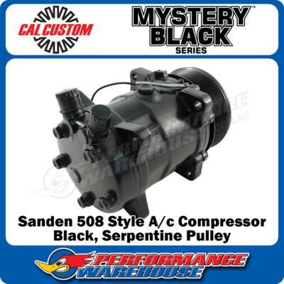 Sanden 508 Style A/C Compressor Black Housing, Serpentine Pulley | eBay