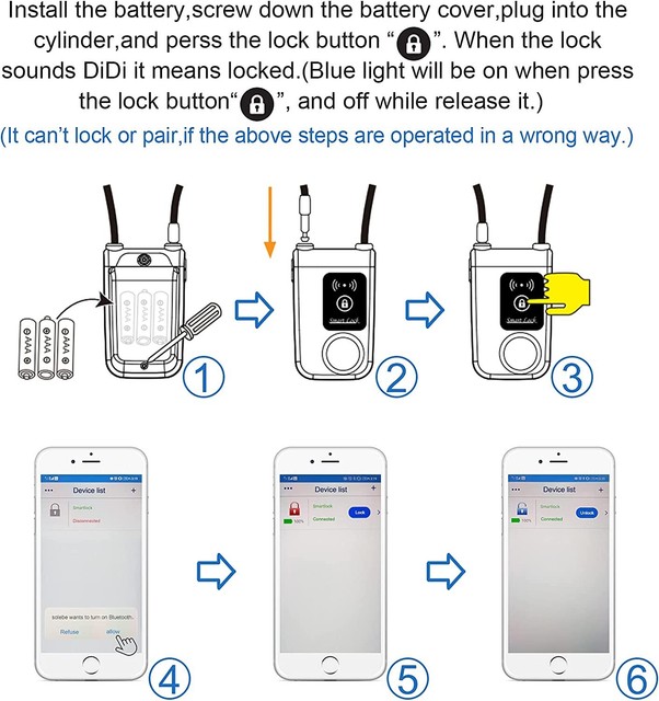 Nulock Keyless Bluetooth Bike/motorcycle/gate Lock Ip44 Splash-proof ...