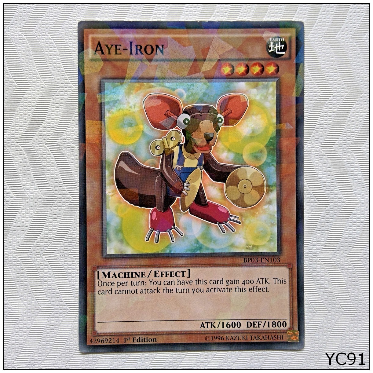 Aye-Iron - BP03-EN103 - Shatterfoil Rare 1st Yugioh Card (YC91) | eBay