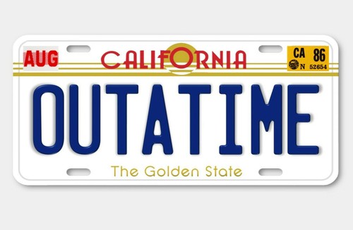 Back to the Future Delorean OUTATIME LICENSE PLATE ONLY BTTF one plate ...
