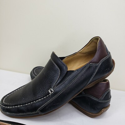 Pabder Black Brown Calf Leather Loafer Men's 7.5 Made in Italy Handmade ...