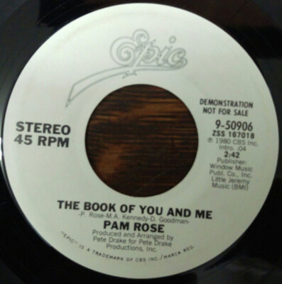 Pam Rose - The Book Of You And Me 1981 7", Single, Promo Epic 9-50906 ...