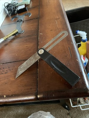 ANTIQUE / VINTAGE STANLEY 6" SLIDING T-BEVEL ANGLE FINDER SQUARE PAT. 3 ...