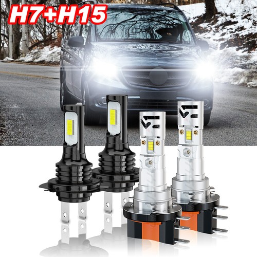 for Mercedes-Benz Metris 2016-2019 6000K H15 H7 LED Headlight Bulbs Kit ...