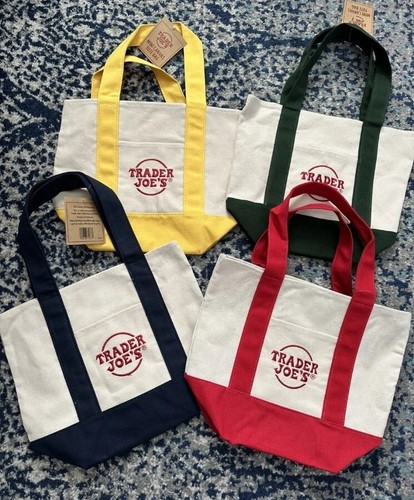 Trader Joe’s NEW Mini Canvas Reusable Tote Bags All 4 COLORS LIMITED ...