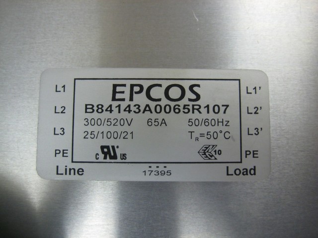 EPCOS B84143A0065R107 65A 300/520V 3-Line EMC Power Filter for sale ...