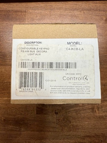 Control4 Configureable Keypad RS-485 BUS DECORA LGHT ALM Model: C4-KCB ...