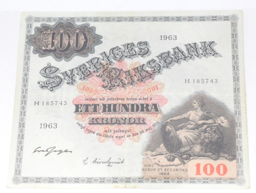 1963 Sweden 100 Kronor Banknote Currency Bill Note | eBay