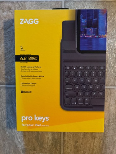 ZAGG - Pro Keys Wireless Keyboard & Detachable Case for Apple iPad 10.9 ...