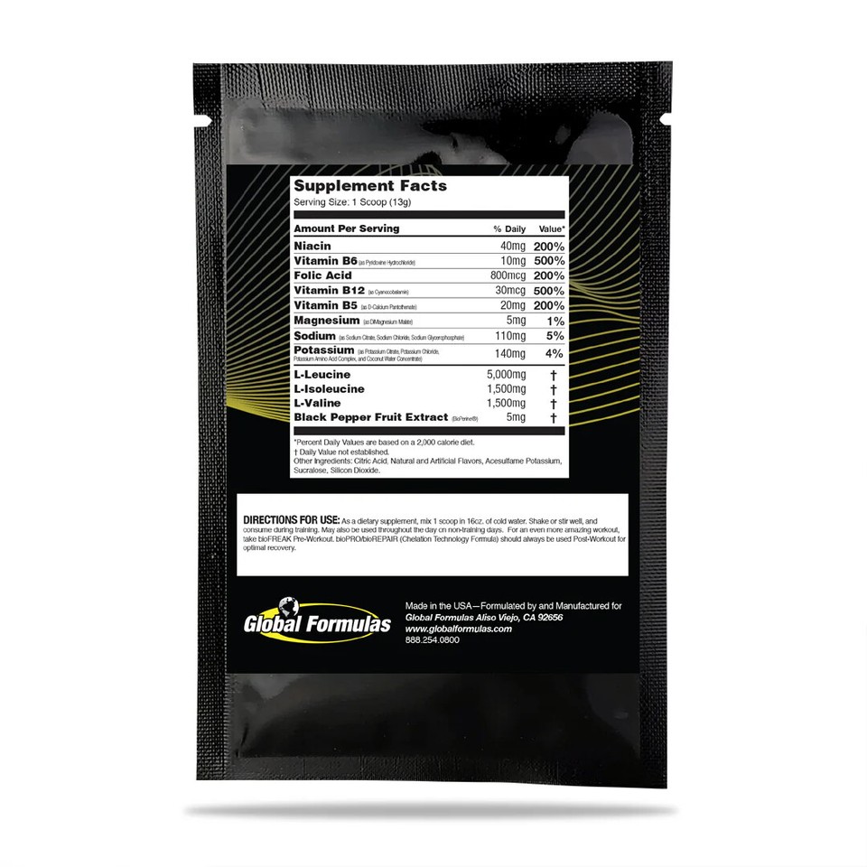 Global Formulas BIo ENDURE-3.3:1:1 BCAA Complex -40 Servings - Pick ...