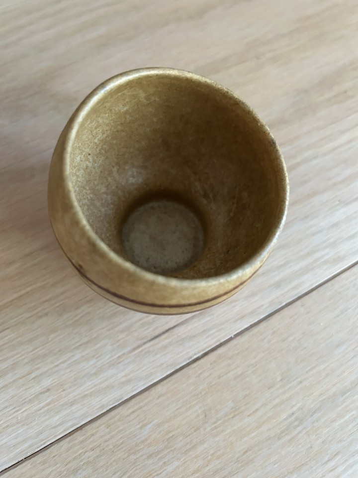 Rovert Maxwell Decantor & Cup set Mid Century Modern tan Stoneware 1970 ...