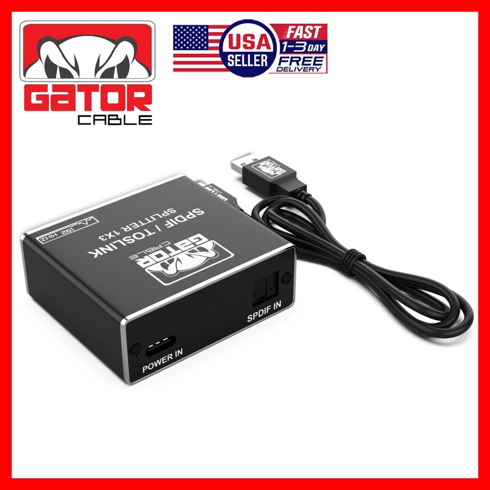 Toslink Optical Fiber Digital Audio Splitter Adapter SPDIF 3-Port 1x3 1 ...