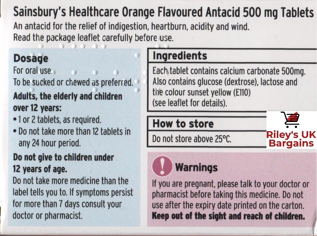 Orange Antacid 48 Chewable Tablets Heartburn Indigestion Wind Ant Acid ...