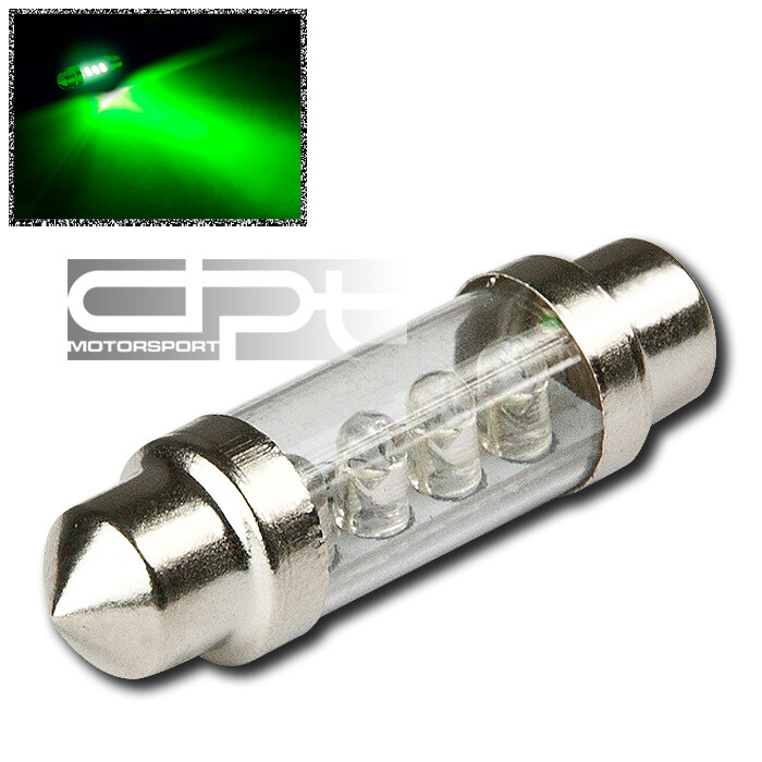 3MM/4 ROUND LED 39MM 12V BRIGHT GREEN LED INTERIOR DOME/TRUNK LIGHT ...