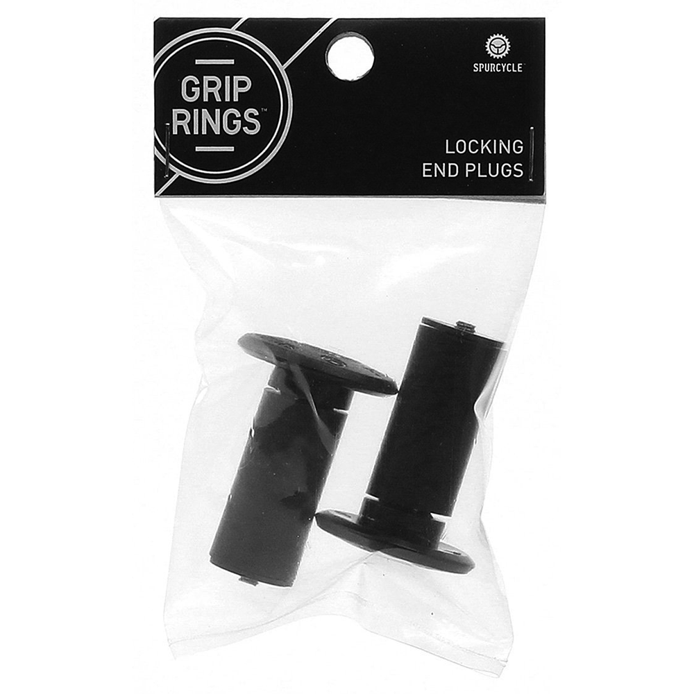 SPUR Cycle GripRings Expanding Locking Handlebar Bar End Plugs Black ...