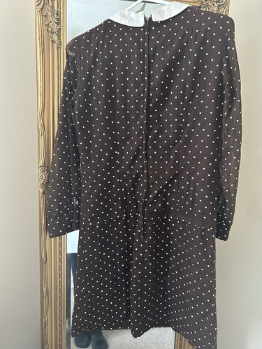 Vintage 60s brown polka dot mod mini dress size 6 | eBay
