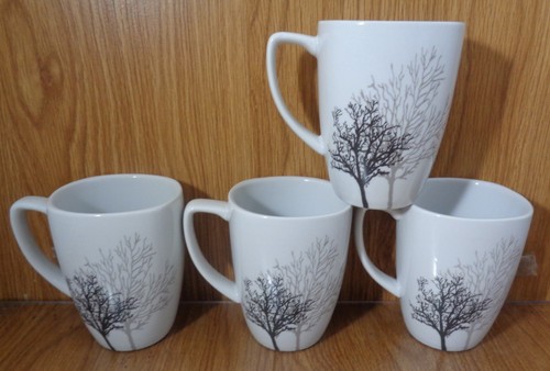 Corelle COORDINATES PORCELAIN TIMBER SHADOWS CUPS MUGS Set of 4 | eBay
