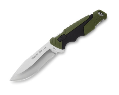 Buck Knives 656 Large Pursuit Fixed Blade Knife Green Handle w/ Sheath ...