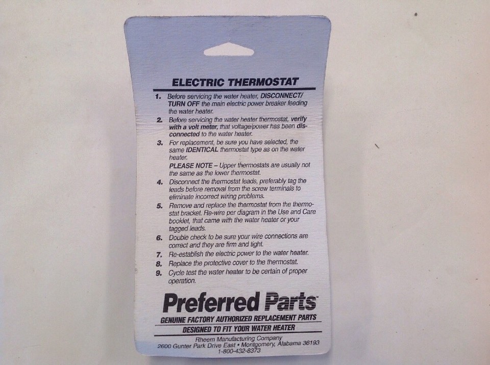 Rheem Thermostat SP11698 | eBay