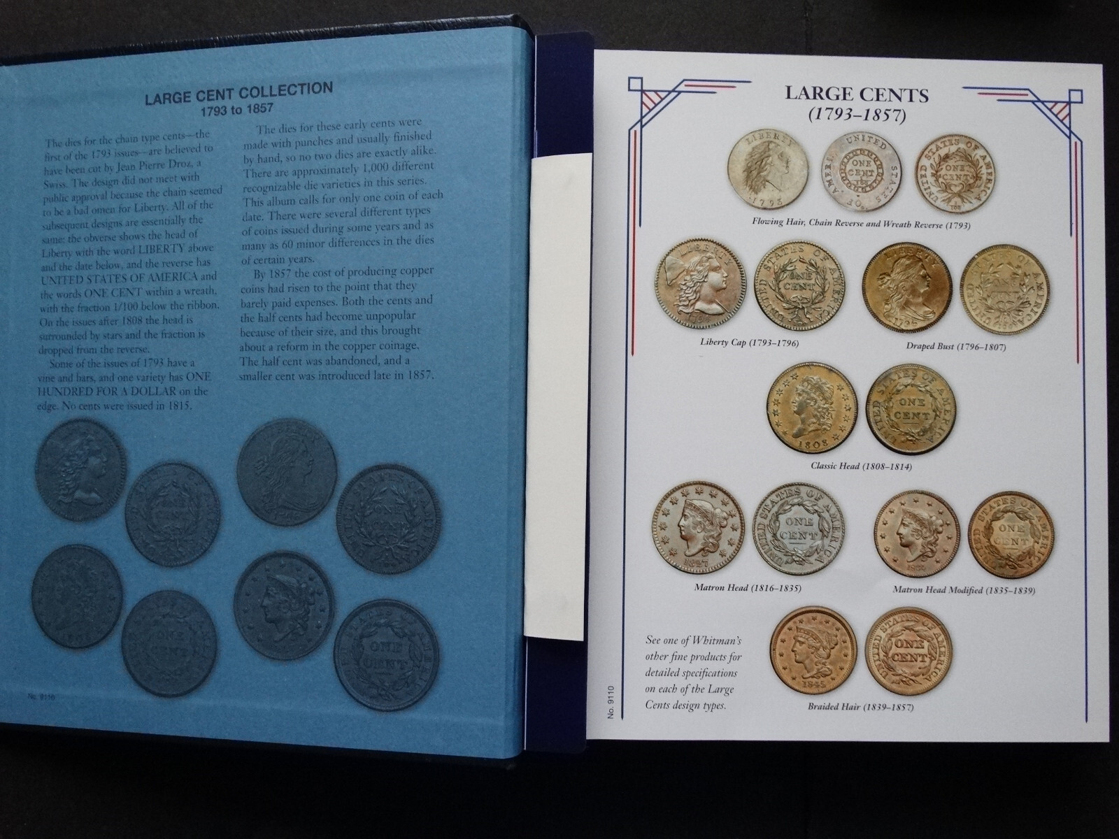 Whitman Large Cents Coin 1793-1857 Album Folder #9110 | eBay