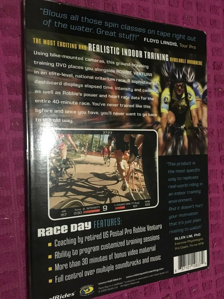 ROBBIE VENTURA: RACE DAY DVD, VISION QUEST INDOOR TRAINING FOR SERIOUS ...