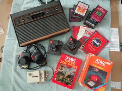 ATARI - 1978 VIDEO COMPUTER SYSTEM w/ BOX & CONTROLERS + (9) ORIGINAL ...