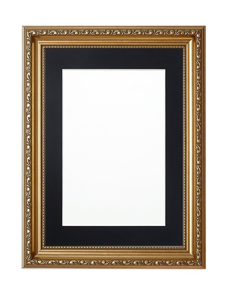 Ornate Swept Picture Frame Photo Frame Poster Frame with Mount Gold and ...
