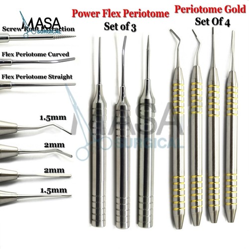 Periotomes Gold Atraumatic Implant Surgery Dental Flex Extraction Screw ...