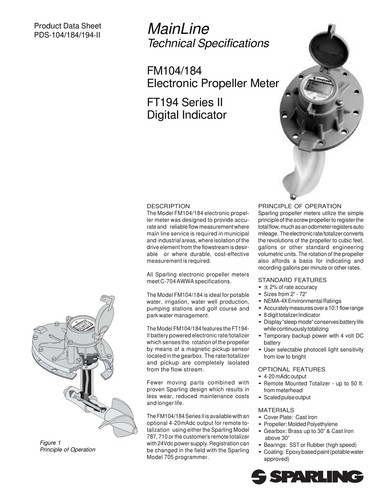 Sparling FT194-II Flowmeter Digital Indicator with Metering Tube - New ...