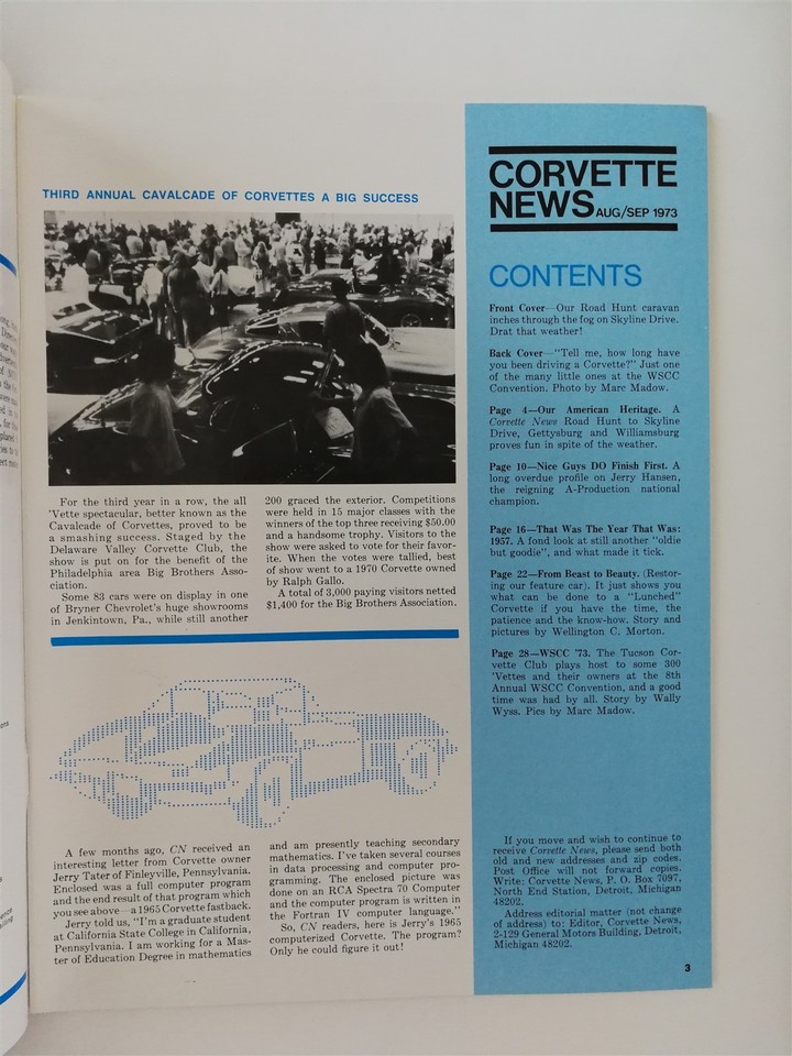 Corvette News Magazine Aug/Sept 1973 - Jerry Hansen - WSCC ...