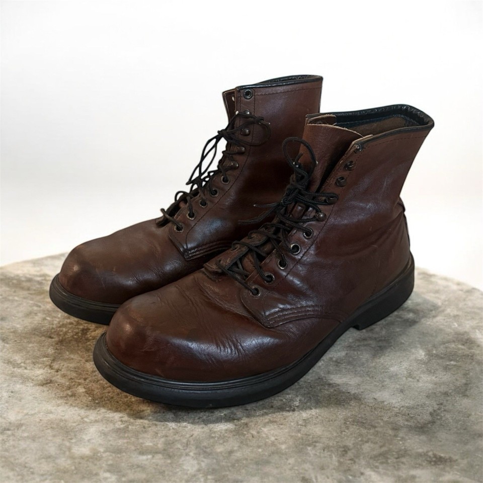 VTG Red Wing 953 Brown Leather USA Boots SuperSole 8" SoftToe 12 Austin ...