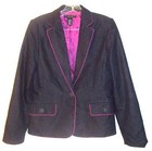Apostrophe Bluish Black Blazer Jacket with Metallic Sheen Hot Pink ...